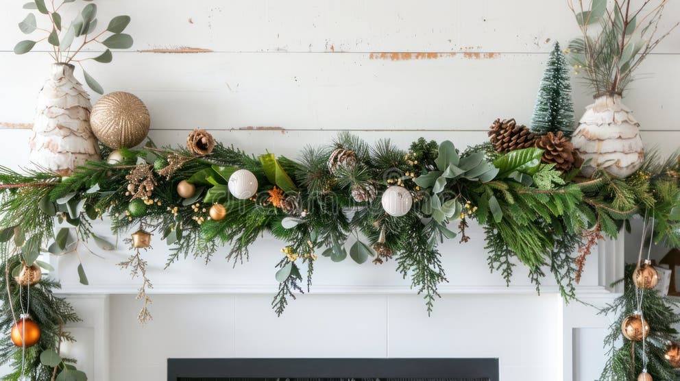 DIY Holiday Garland Exchange Stock Illustration - Illustration of cheer ...