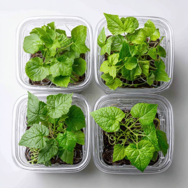 DIY Hydroponic Setup Featuring Cucumber Vines in Clear Containers from ...