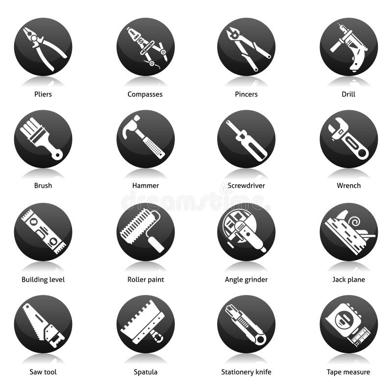 Diy Icons Black stock vector. Illustration of cutter - 60155419