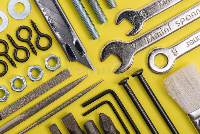 DIY image.a lot of tools stock image. Image of parts - 75605125
