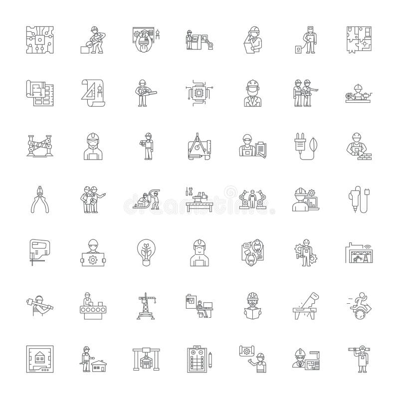Diy Linear Icons, Signs, Symbols Vector Line Illustration Set Stock ...