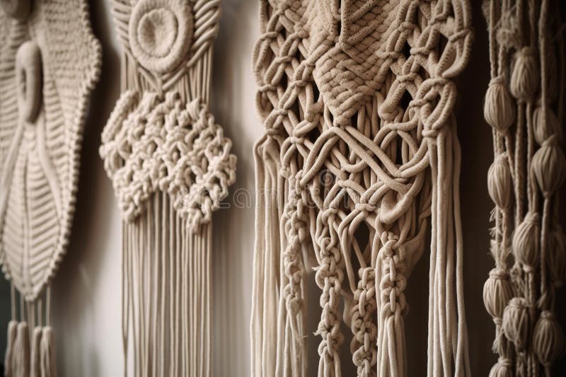 DIY Macrame Wall Hanging. Boho Style Home Decor. Generative AI Stock ...