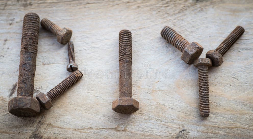 DIY Made Up from Old Rusty Screws Stock Photo - Image of equipment ...