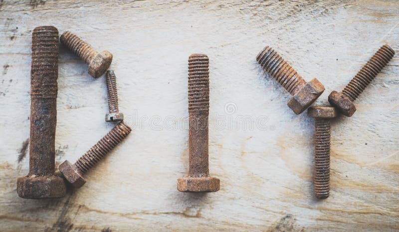 DIY Made Up from Old Rusty Screws Stock Photo - Image of designing ...