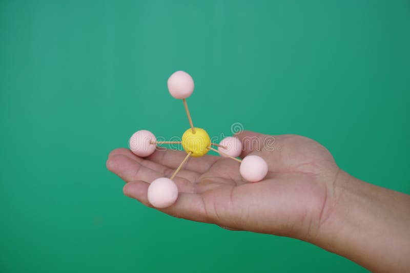 DIY Molecule Structure Made from Toothpicks and Plasticine. Stock Photo ...