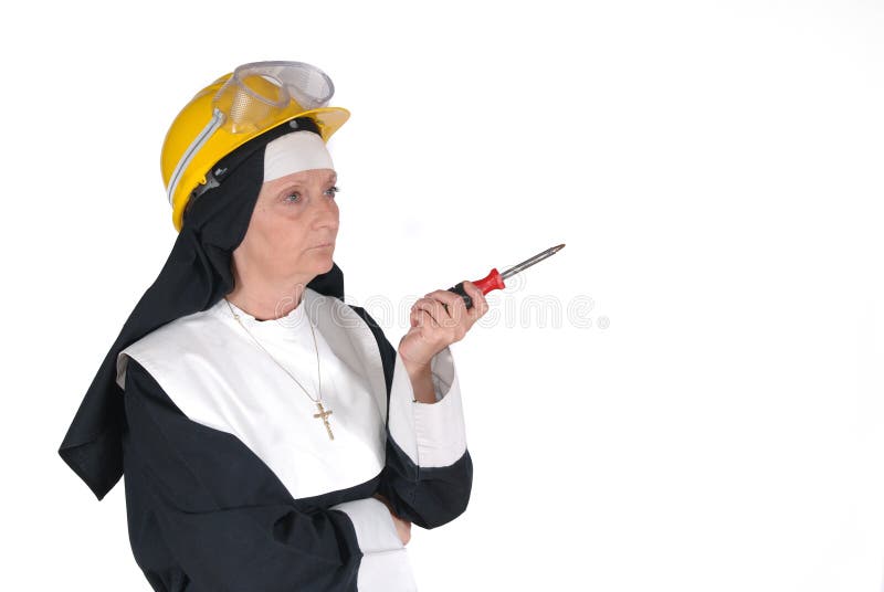 DIY non, zuster stock afbeelding. Image of berispen, glazen - 3175431