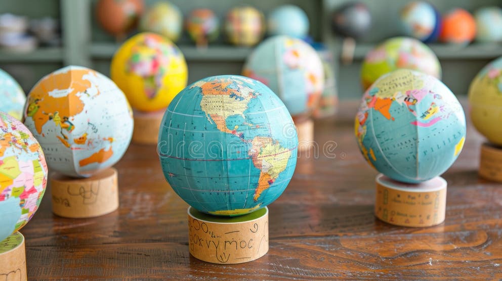 DIY Paper Globes for Interactive Learning Stock Illustration ...