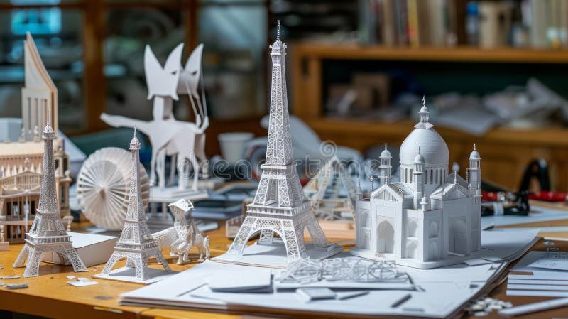 DIY Paper Model Kits for Custom School Projects Stock Illustration - Illustration of kits ...