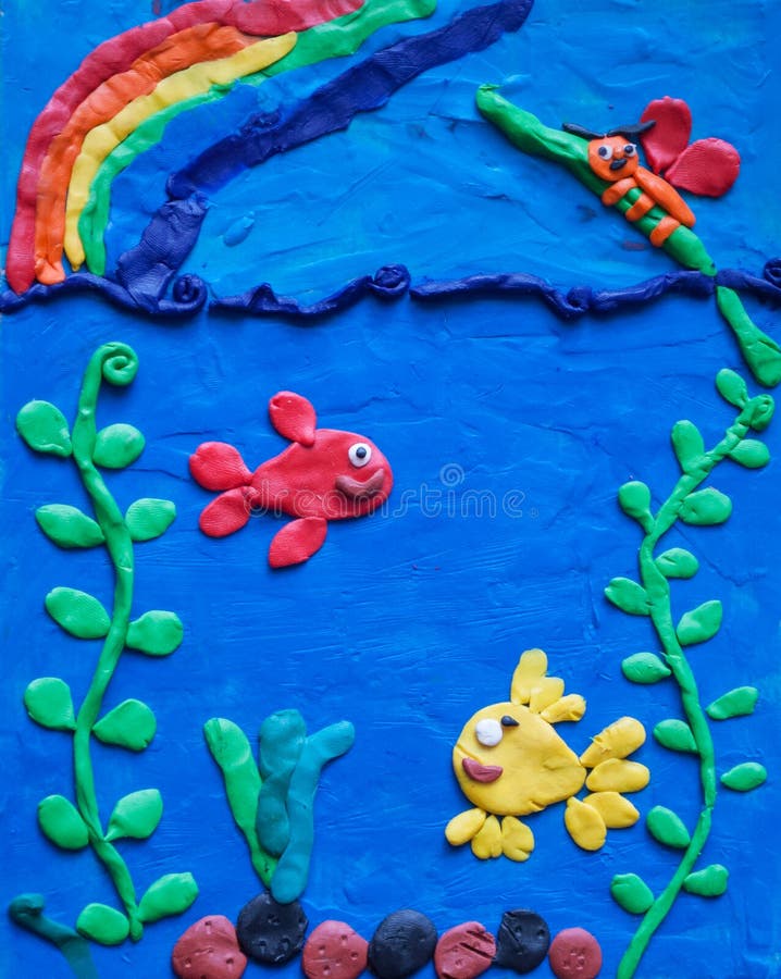 DIY Plasticine Craft for Children Stock Image - Image of blue, craft ...