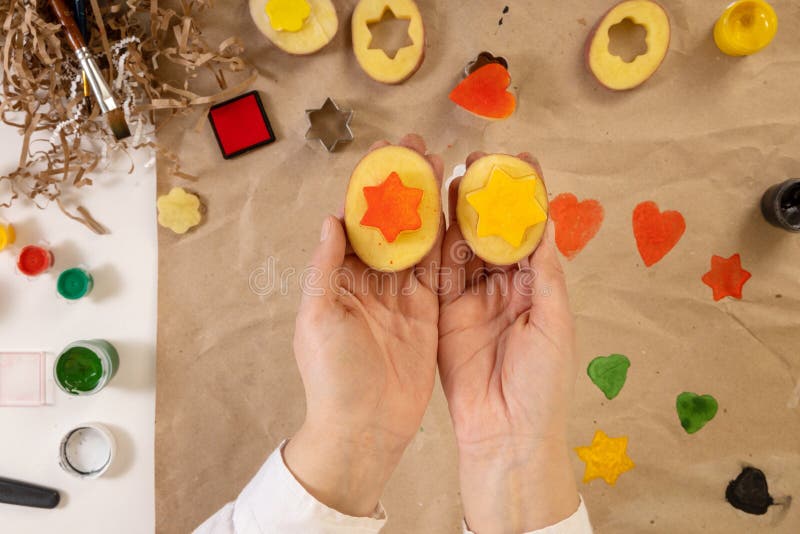 DIY Potato Print. Handmade Gift Wrapping with an Exclusive Print ...