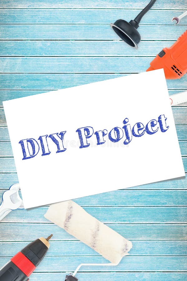 Diy Project Against Tools on Wooden Background Stock Illustration ...