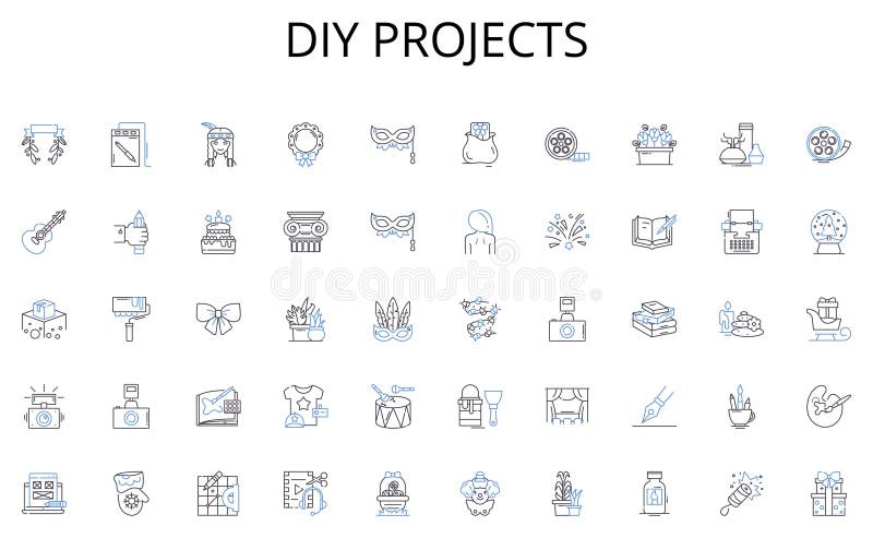 DIY Projects Line Icons Collection. Teamwork, Alliance, Synergize ... DIY Projects Line Icons Collection. Teamwork, Alliance, Synergize ...