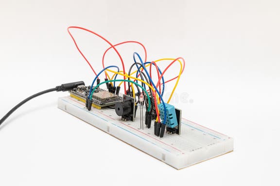 DIY Prototype Electronic Project on a Breadboard Stock Image - Image of ...
