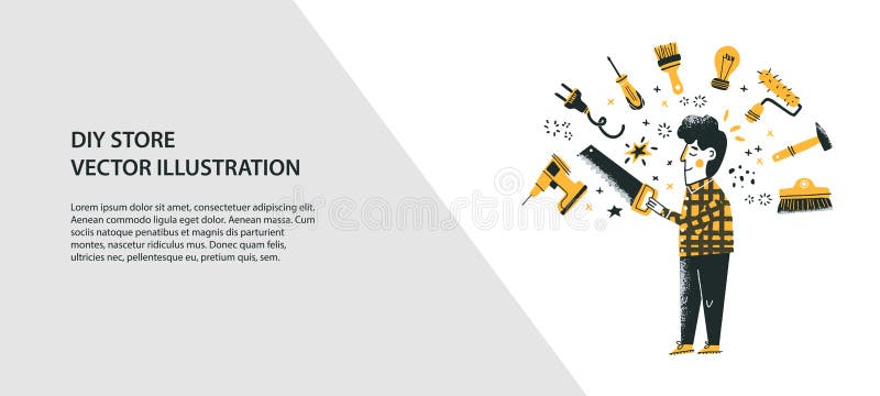 DIY shop concept stock vector. Illustration of hardware - 207166018