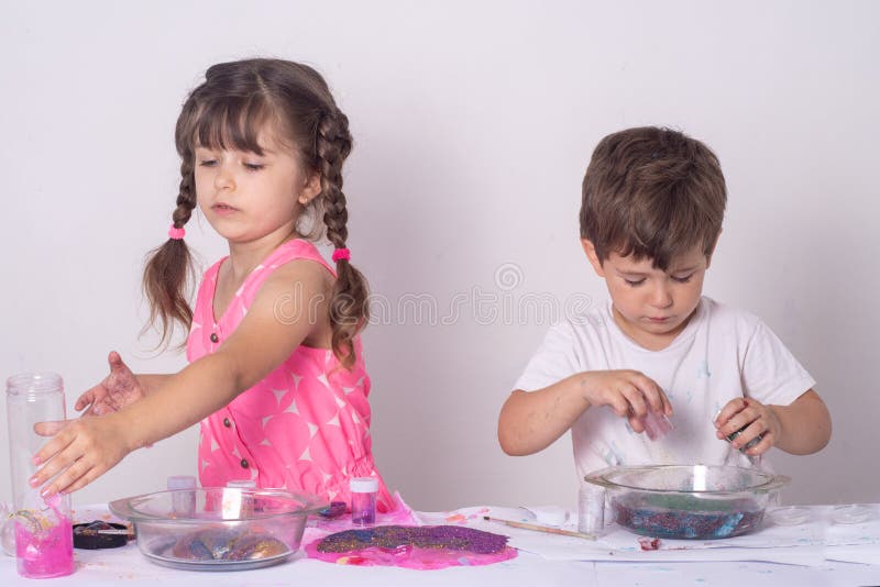 DIY Slime. Kids Make Slime at Home. Stock Image - Image of hobby, putty ...