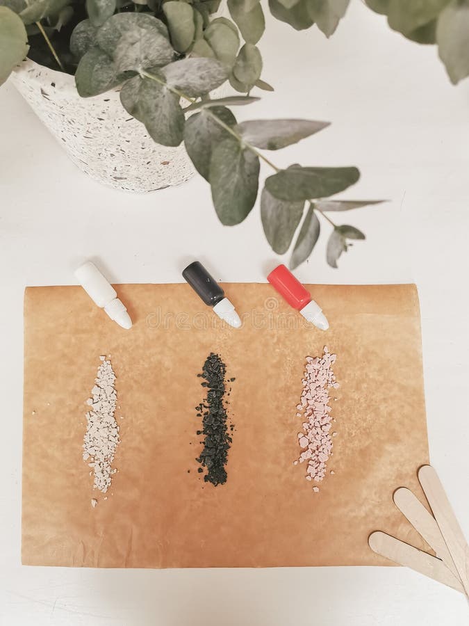 DIY Terrazzo Decoration Materials and Tool Kit. Handmade Gift Stock ...