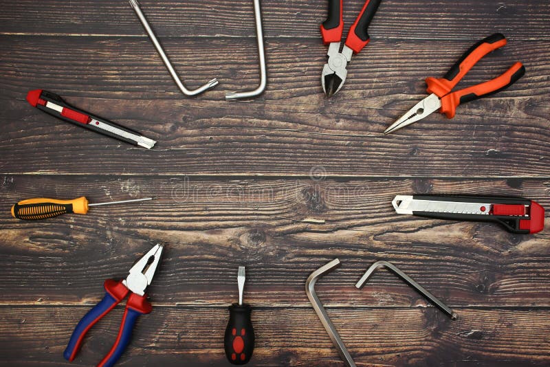 Diy tools on the desk stock image. Image of desk, scissors - 142888415