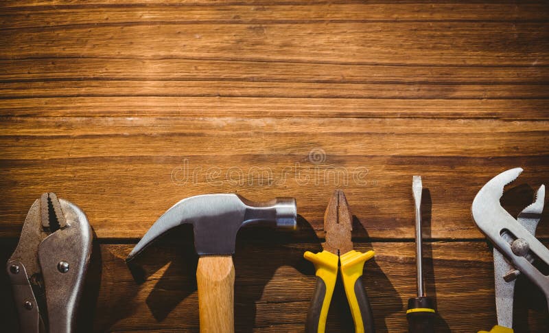 DIY Tools Laid Out on Table Stock Photo - Image of work, space: 51629844