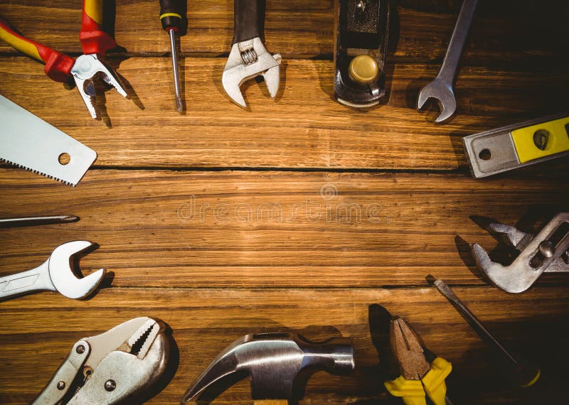 DIY Tools Laid Out on Table Stock Image - Image of hammer, people: 51630283
