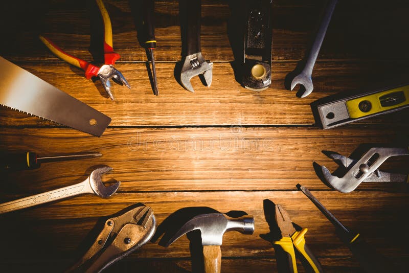 DIY Tools Laid Out on Table Stock Photo - Image of shadow, copy: 51627696