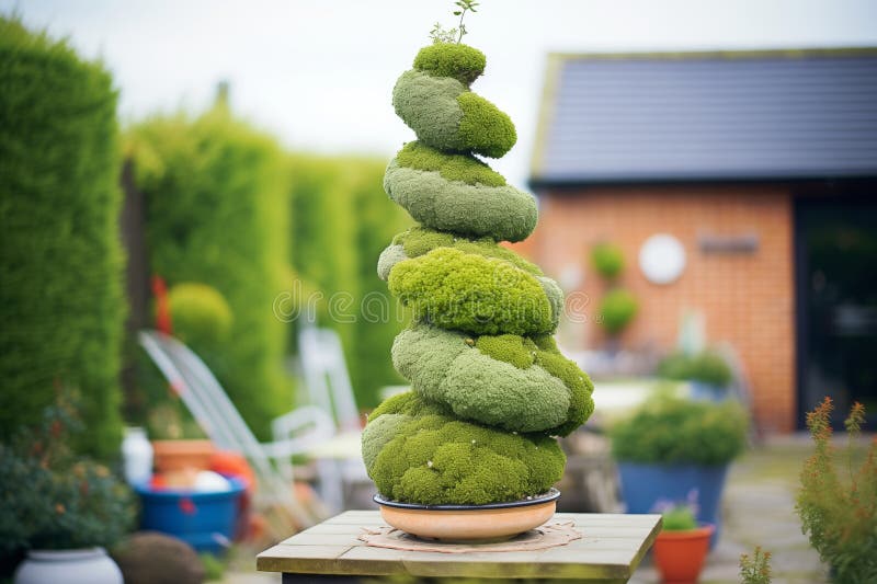 Diy Topiary Project Using Buxus Sempervirens into a Spiral Stock Image ...