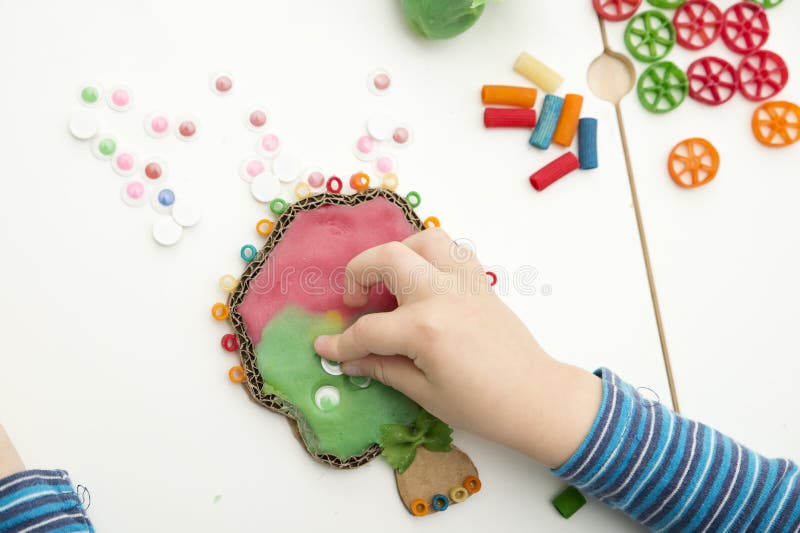 DIY Toy for Actively Explore Different Materials. Stock Image - Image ...