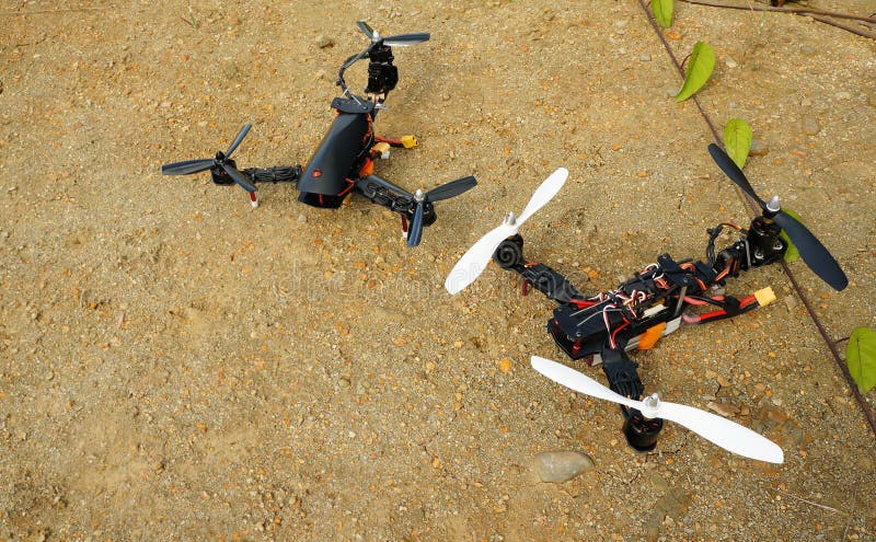 DIY Tricopter Drone on the Ground Stock Image - Image of restricted ...