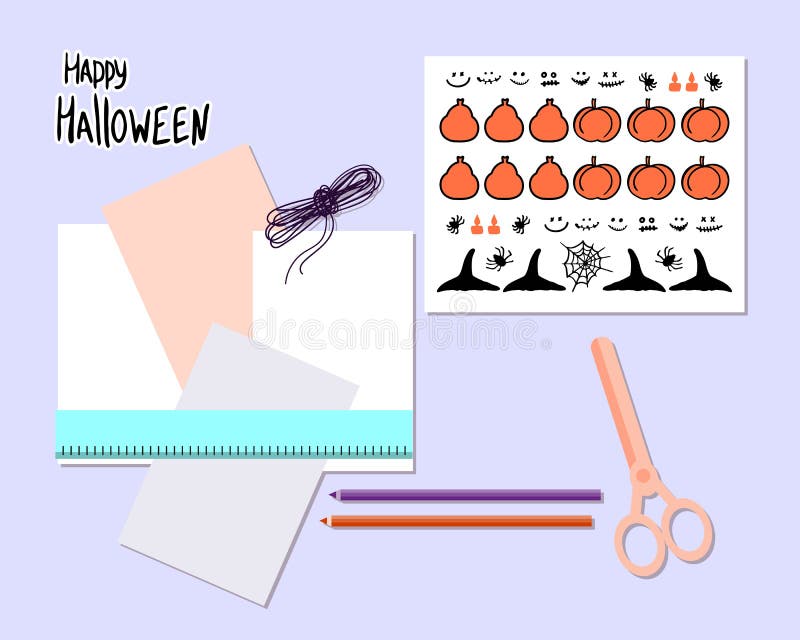 DIY Turn-based Flags for Halloween Holiday Vector Illustration. Stock ...
