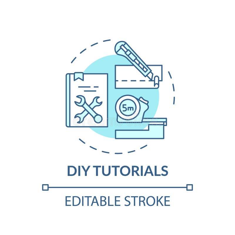 DIY tutorials concept icon stock vector. Illustration of digital ...