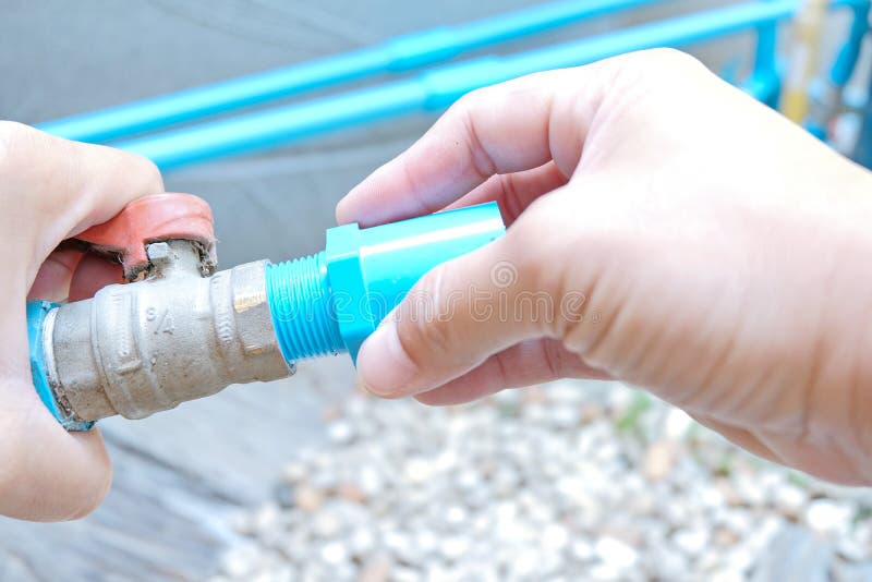 Valve and Joint Installation by Hand Stock Image - Image of industry ...