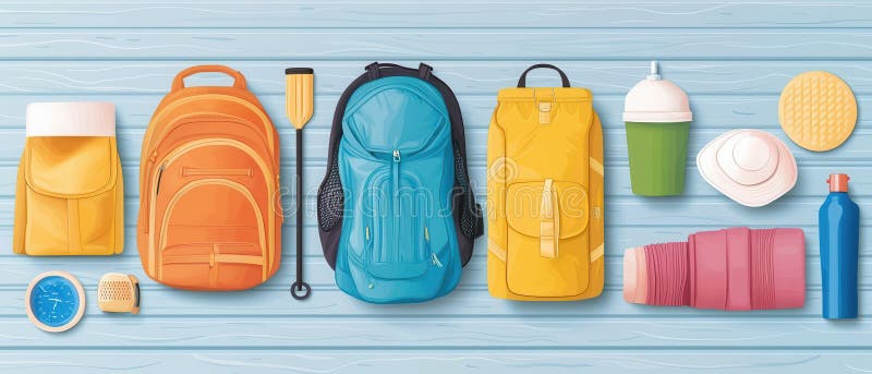 DIY Waterproofing Hack for Backpacking Gear, Flat Design Illustration ...