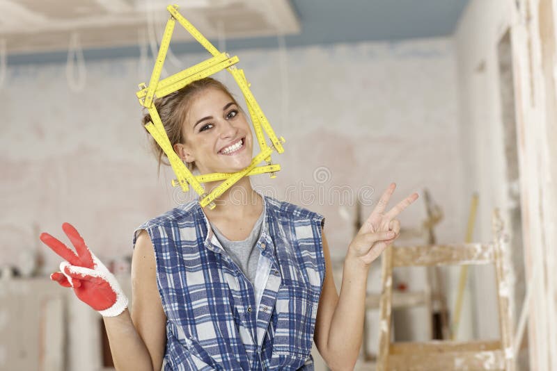 DIY woman stock image. Image of development, apartment - 29117077