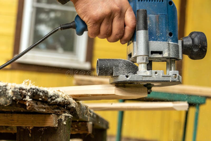 DIY Wood Products. Processing of Wooden Surfaces. Stock Photo - Image ...