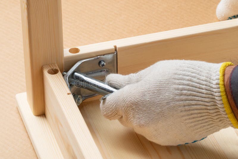 DIY Wooden Table Assembly Process Stock Photo - Image of chair, labor ...