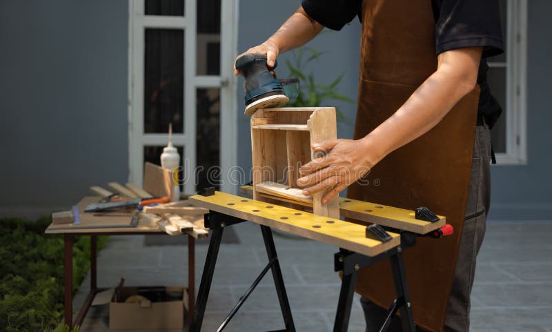 DIY Woodworking for Retirees. Woodworking Projects for Seniors Stock ...