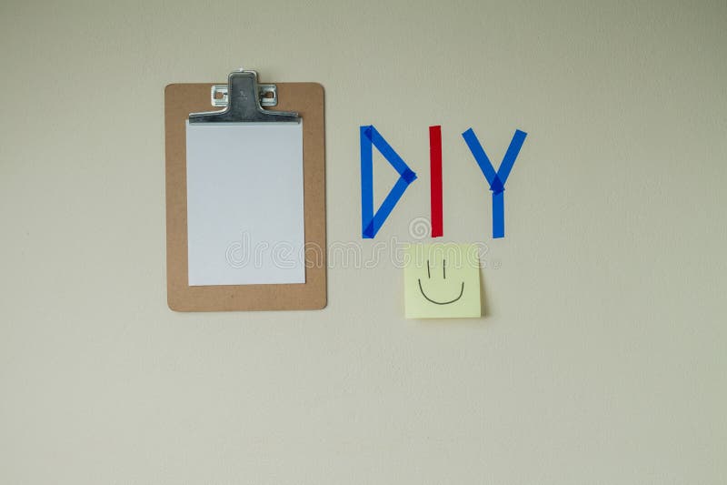 DIY Writing on the Wall with Colored Sticky Tape, a Clipboard beside it ...