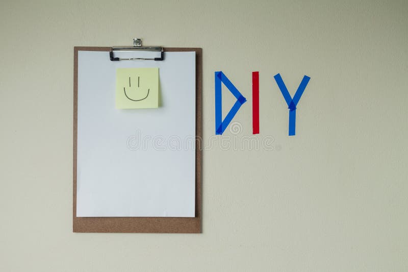 DIY Writing on the Wall with Colored Sticky Tape, a Clipboard beside it ...