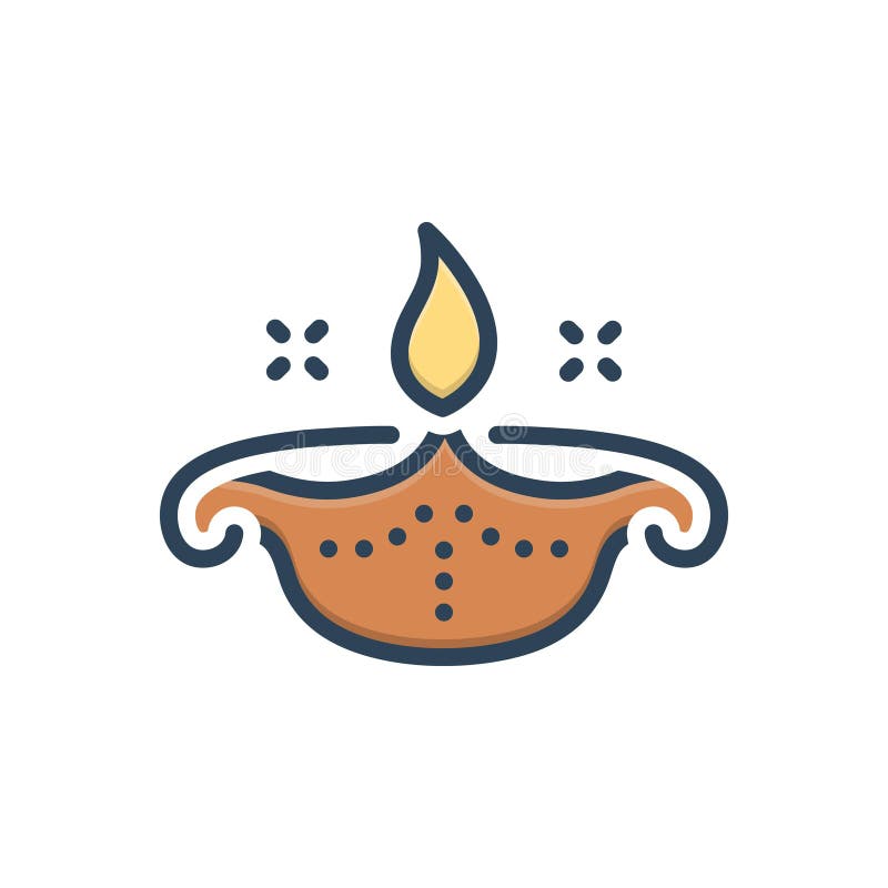 Color Illustration Icon for Diya, Festival and Light Stock Vector ...