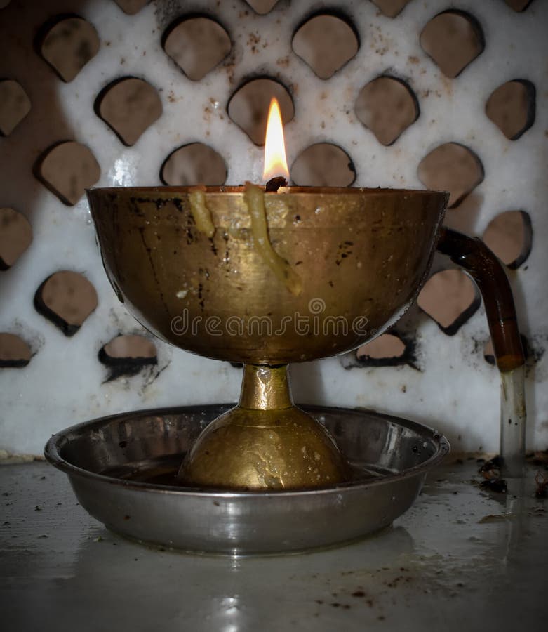 Diya Lamp a Religious Oil Lamp Glowing in the Dargah Stock Image ...