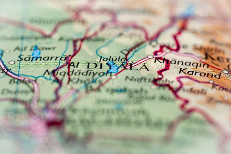 Diyala Governorate, Iraq Highlighted on a World Map Stock Image - Image ...