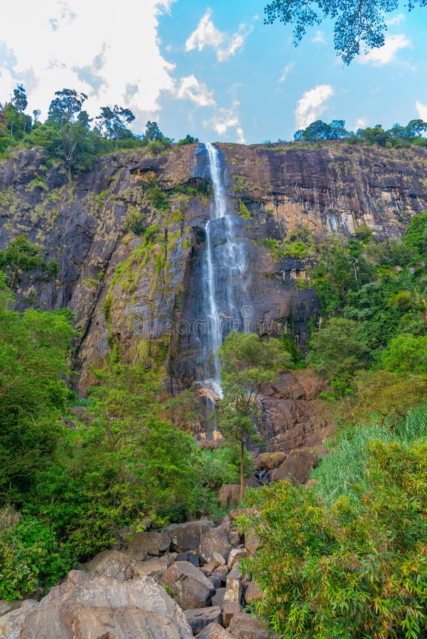 Diyaluma Falls Near Ella, Sri Lanka Stock Photo - Image of environment ...
