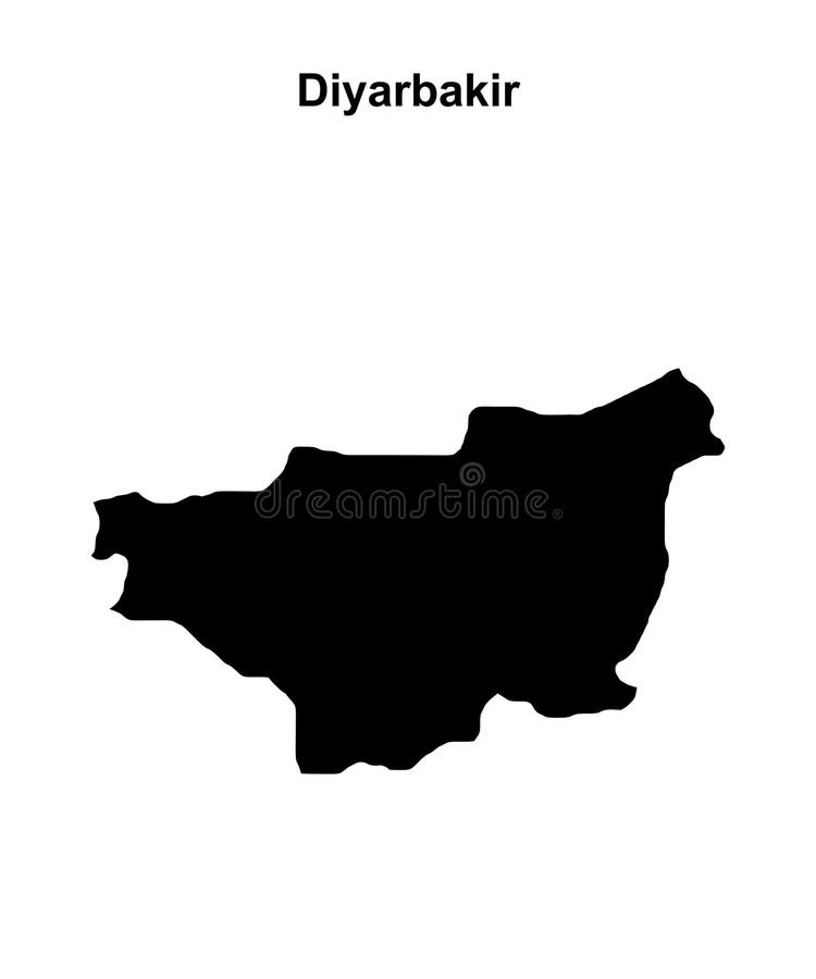 Diyarbakir outline map stock vector. Illustration of contour - 360685967