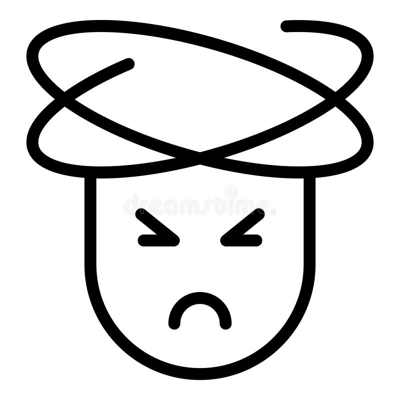 Vertigo Head Icon Outline Vector. Dizzy Headache Stock Vector ...