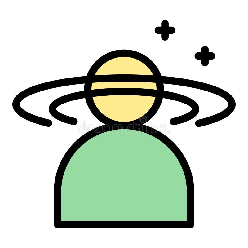 Dizziness Problem Icon Vector Flat Stock Illustration - Illustration of ...