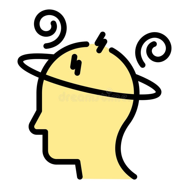Dizziness Sick Icon Vector Flat Stock Vector - Illustration of dizzy ...