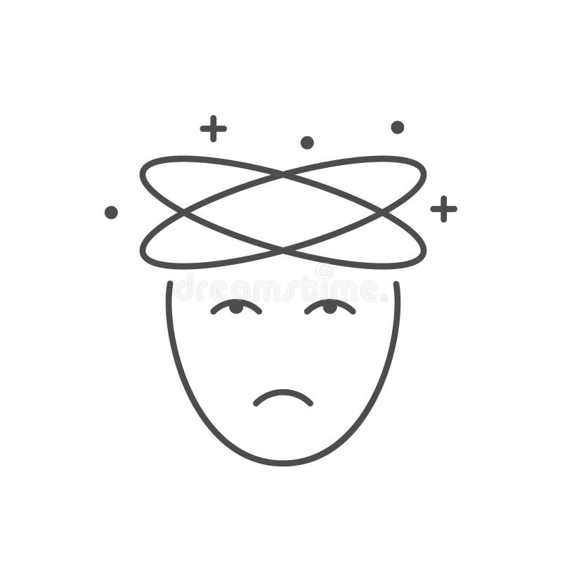 Dizziness Symptom Line Outline Icon Stock Vector - Illustration of ...