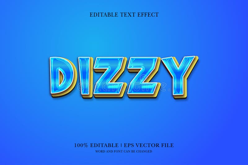 Dizzy Editable 3d Text Effect for Vector Illustration Stock Vector ...