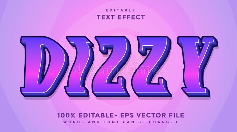 DIzzy Editable Text Effect Design Template Stock Vector - Illustration ...