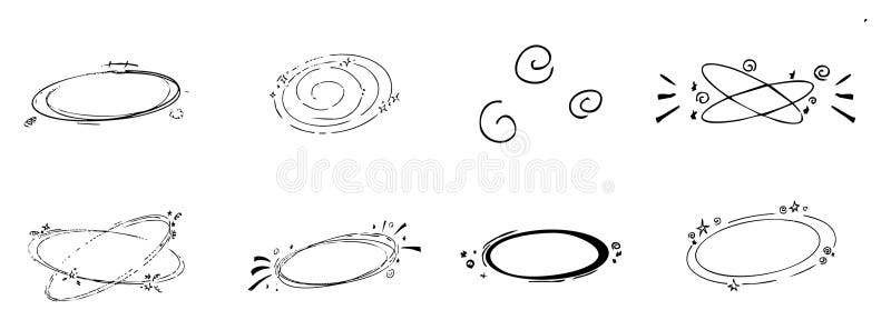 Dizzy Effect, Headache, Sick Drawing Doodle Comic Set. Dizziness Faces ...