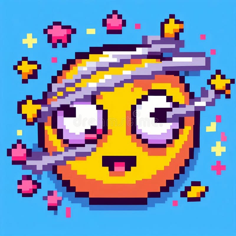 Dizzy Emoticon Illustrator Design,pixel Art Stock Illustration ...